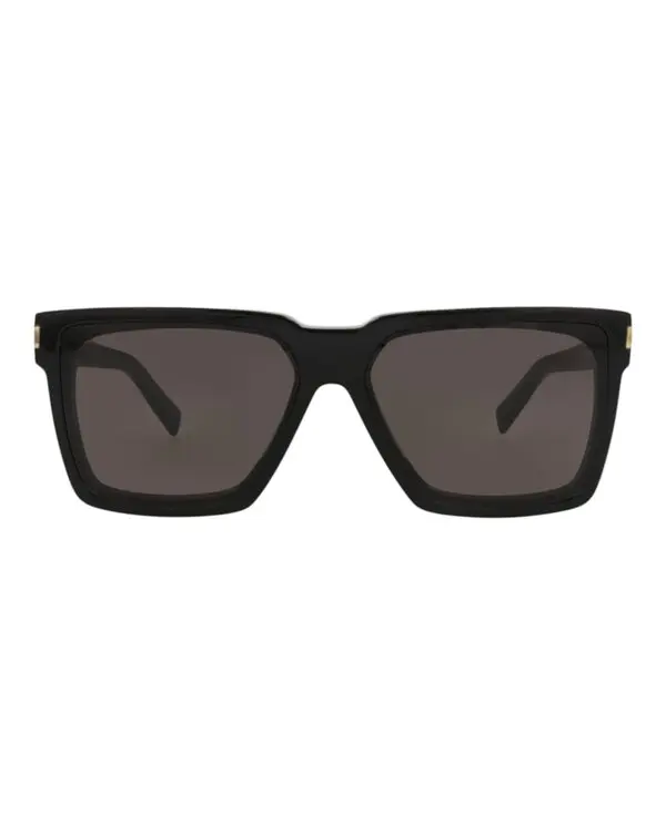 Saint Laurent Square Frame Recycled Acetate Sunglasses - Black Black Grey (sl610/30014609/001)