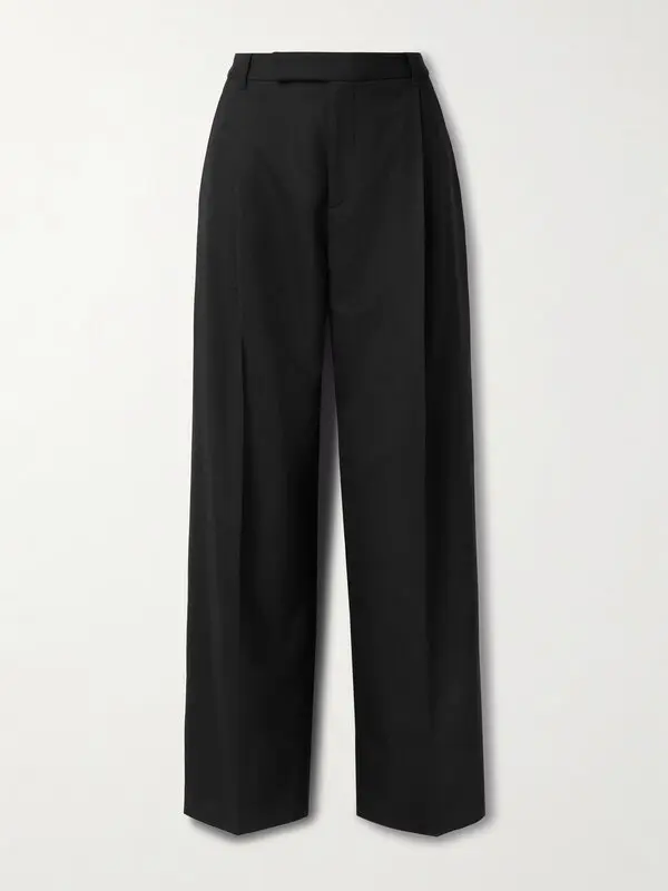 Maria Mcmanus Pleated Wool-blend Straight-leg Pants