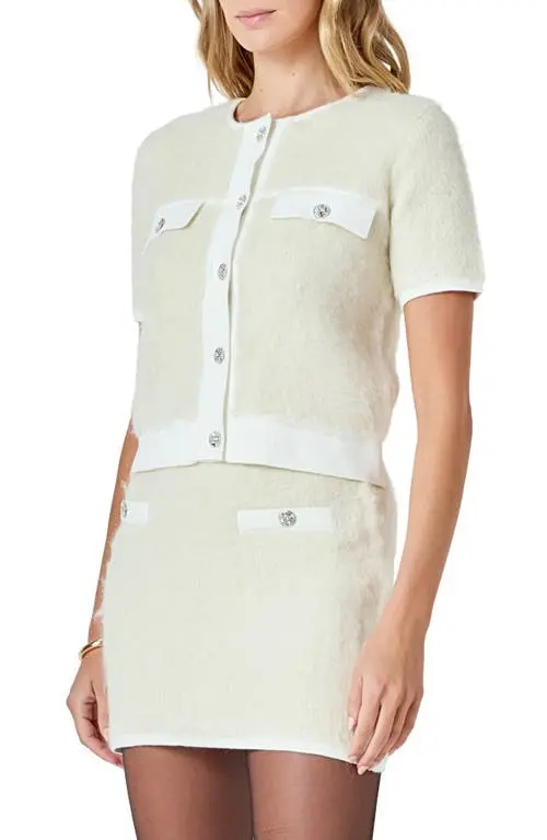 Endless Rose Rhinestone Button Cardigan