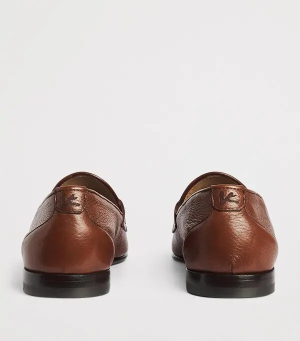 Isaia Leather Penny Loafers