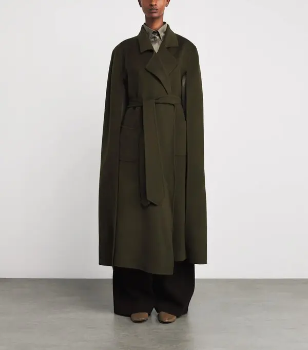 WOLK MORAIS Cashmere On Set Cape Maxi Coat - Brown