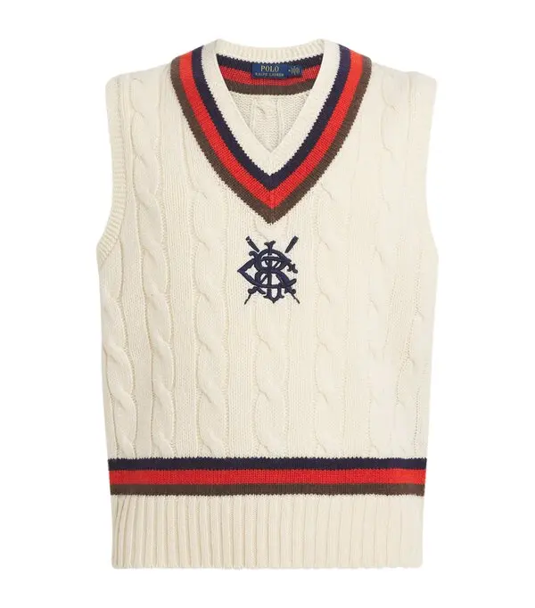 Ralph Lauren Wool-blend Cricket Sweater Vest - Ivory