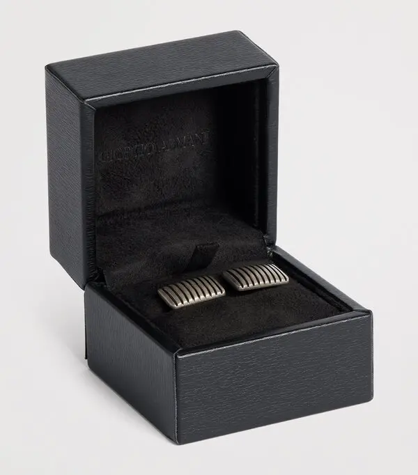Giorgio Armani Sterling Silver Stripe-effect Cufflinks