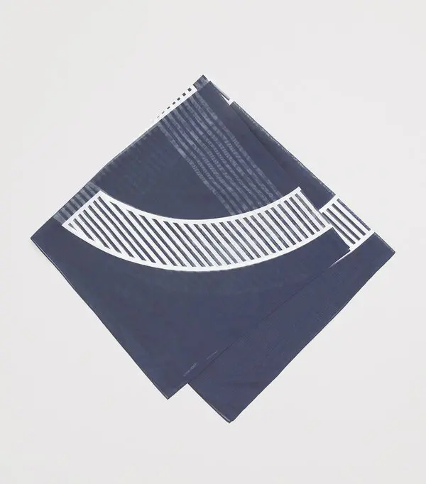 Giorgio Armani Cotton-silk Monogram Foulard - Blue