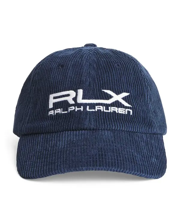 Rlx Ralph Lauren Corduroy Logo Baseball Cap - Navy