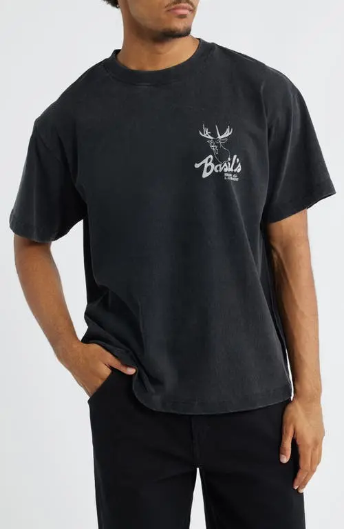 ID SUPPLY CO Basil's Bar & Lounge Graphic T-shirt - Washed Black