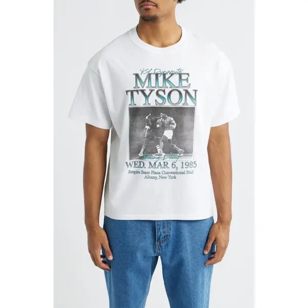 ID SUPPLY CO Mike Tyson Headlines Graphic T-shirt - White