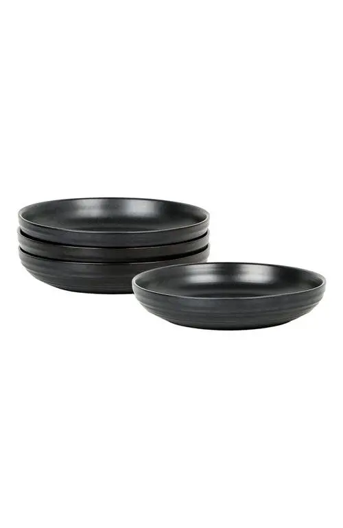 STONE + LAIN Elio Stoneware 4-piece Pasta Bowl Set - Black