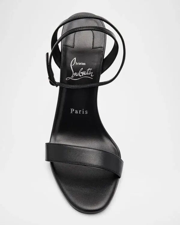 CHRISTIAN LOUBOUTIN 100mm Miss Z Leather Sandals - Black