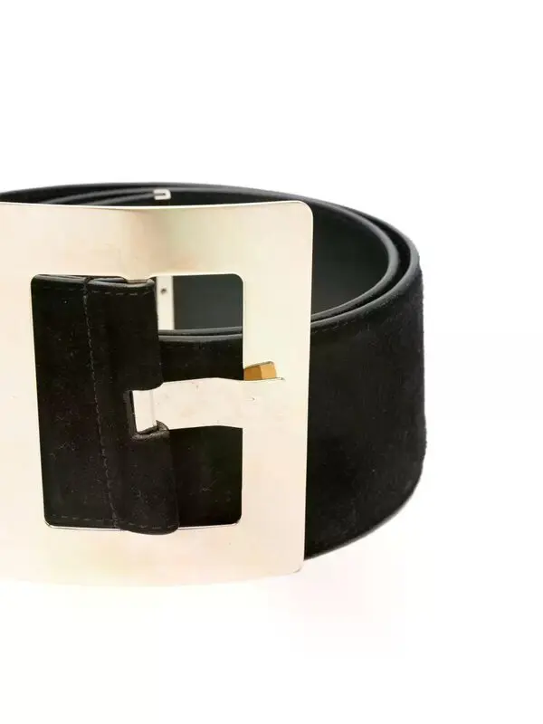 Versace Square-buckle Suede Belt