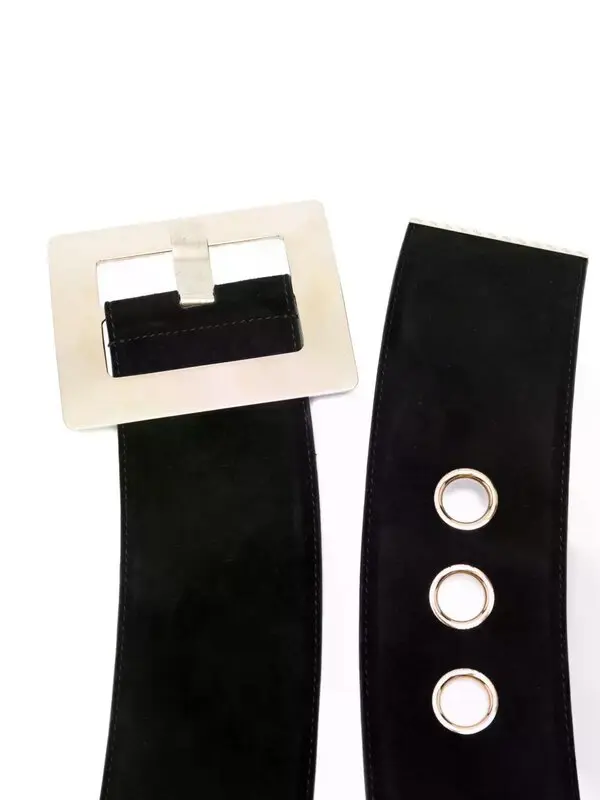 Versace Square-buckle Suede Belt