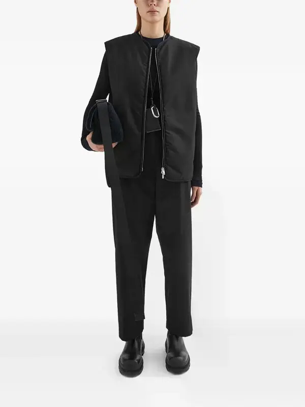 JIL SANDER Cotton Trousers With Embroidered Logo