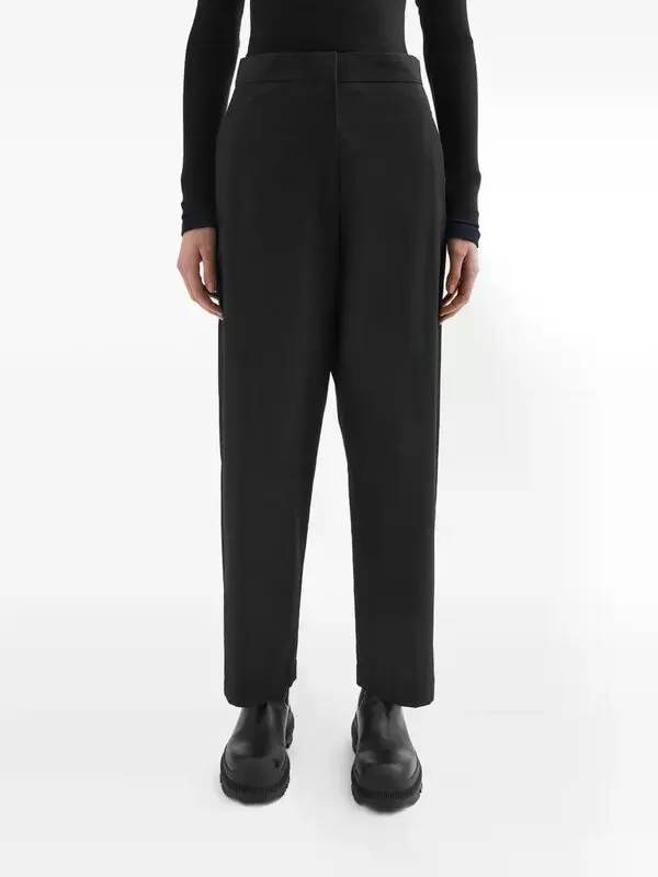 JIL SANDER Cotton Trousers With Embroidered Logo