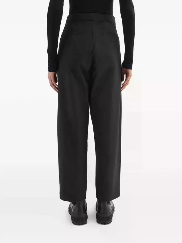 JIL SANDER Cotton Trousers With Embroidered Logo