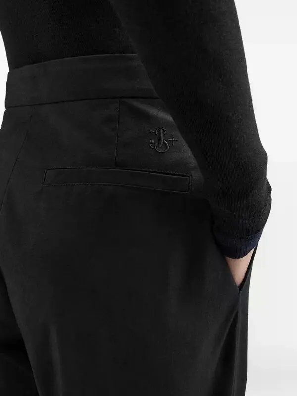 JIL SANDER Cotton Trousers With Embroidered Logo
