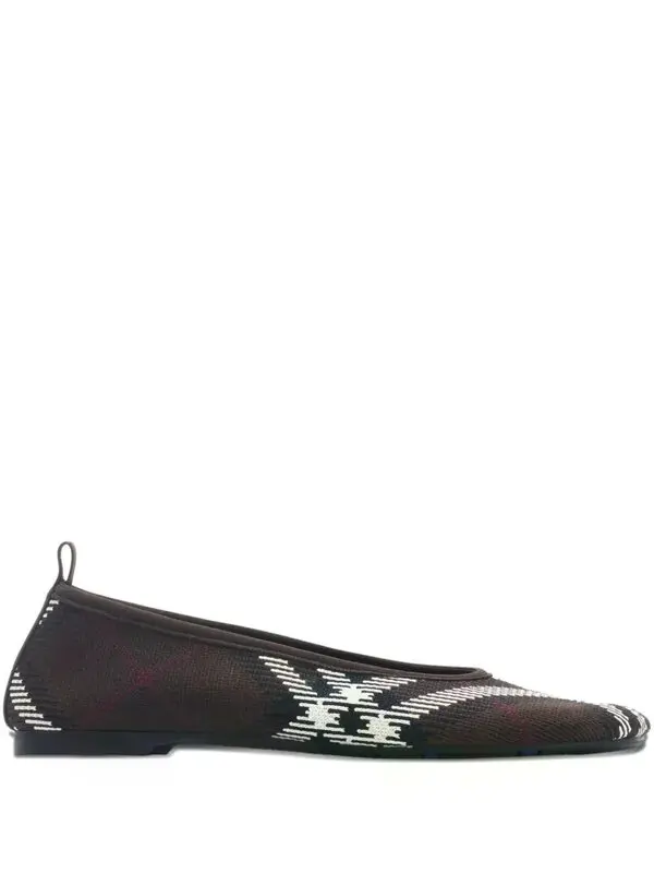Burberry Check Knitted Ballet Flats - Black