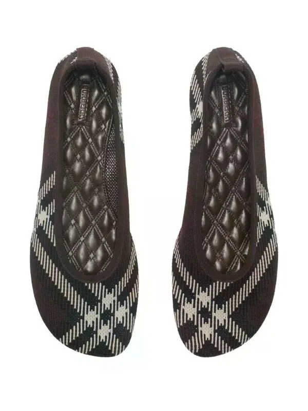Burberry Check Knitted Ballet Flats