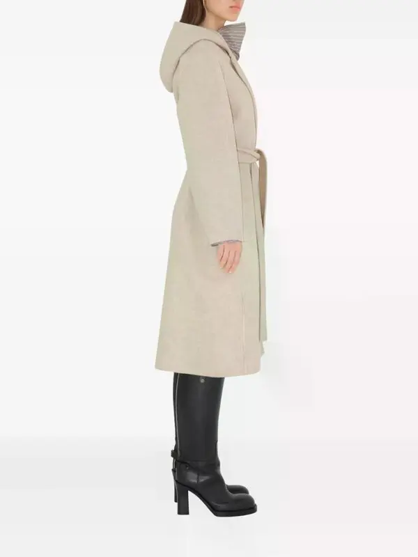 Burberry Hooded Cashmere Wrap Coat