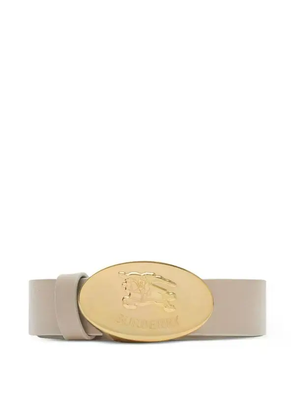 Burberry Oval-buckle Leather Belt - Neutrals