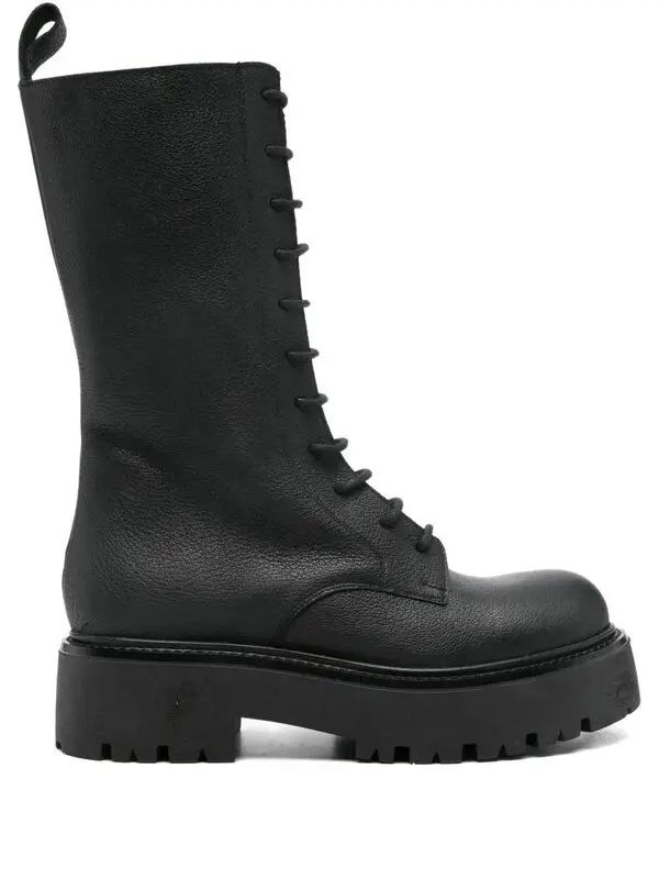 GISEL MOIRE 40mm Leather Combat Boots