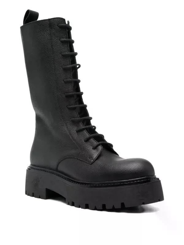 GISEL MOIRE 40mm Leather Combat Boots