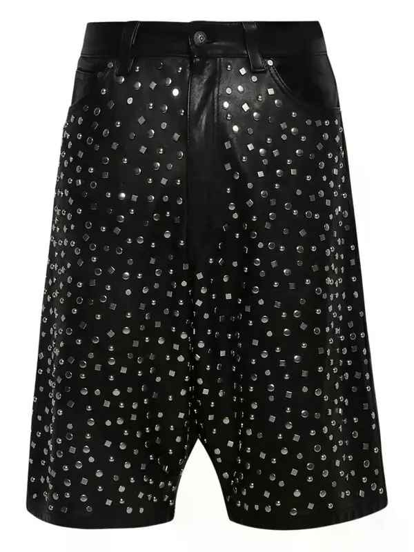 EARTHLING VIP Stud-embellished Leather Shorts