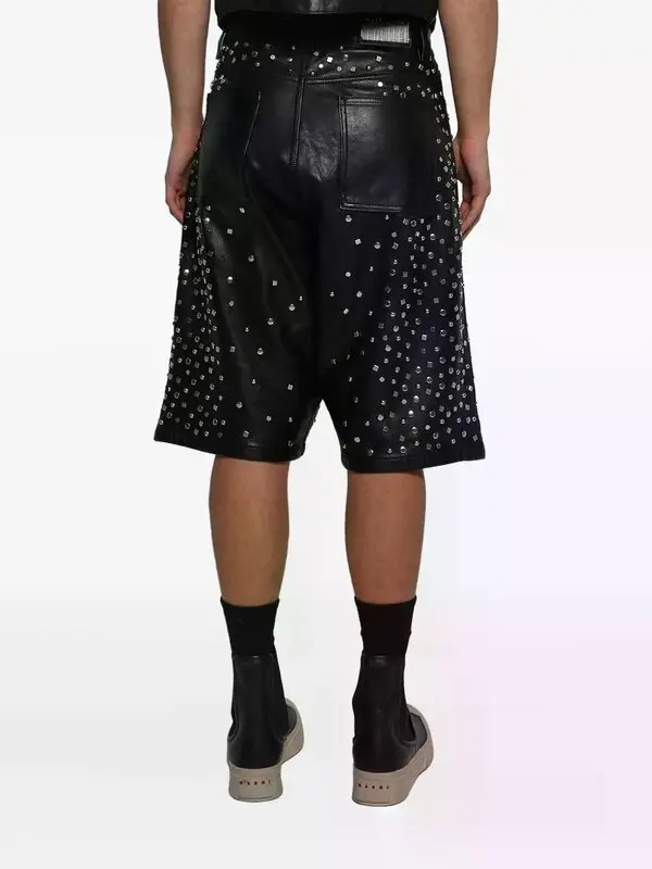 EARTHLING VIP Stud-embellished Leather Shorts
