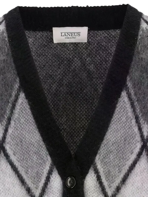 LANEUS Diamond-pattern Cardigan