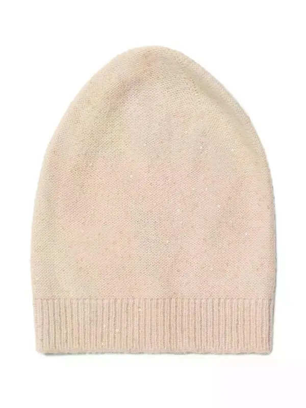 Fabiana Filippi Sequin-embellished Beanie Hat - Neutrals