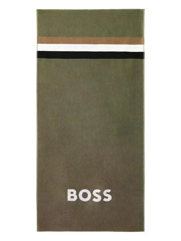 BOSS Logo-embroidered Beach Towel - Green