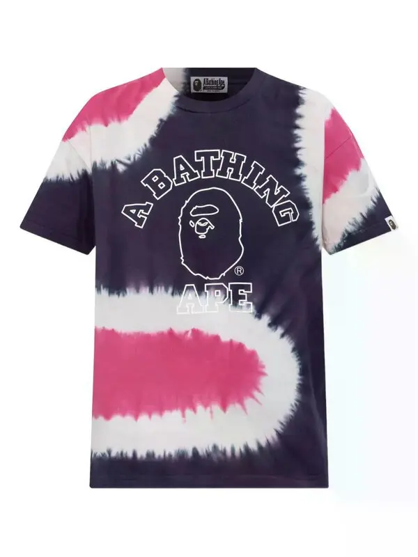 A BATHING APE Tie-dye Logo T-shirt - Blue