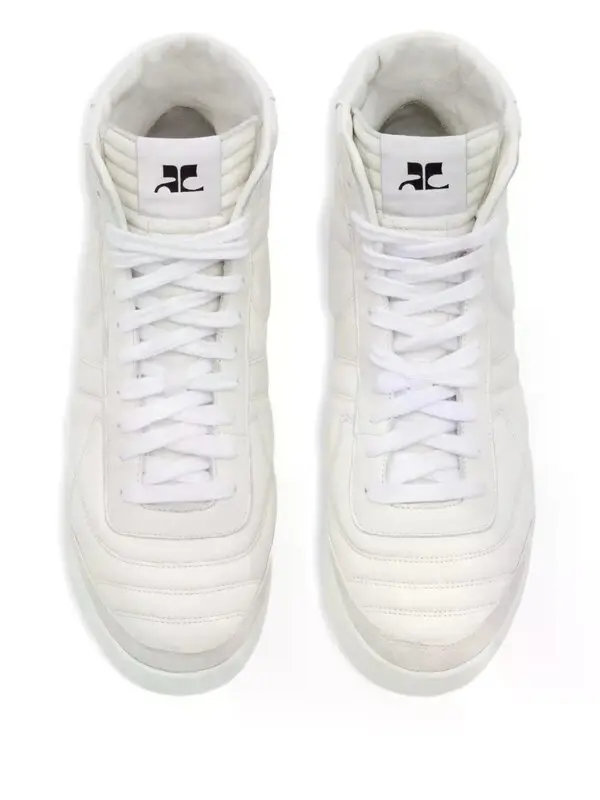 COURREGES Padded Leather High-top Sneakers