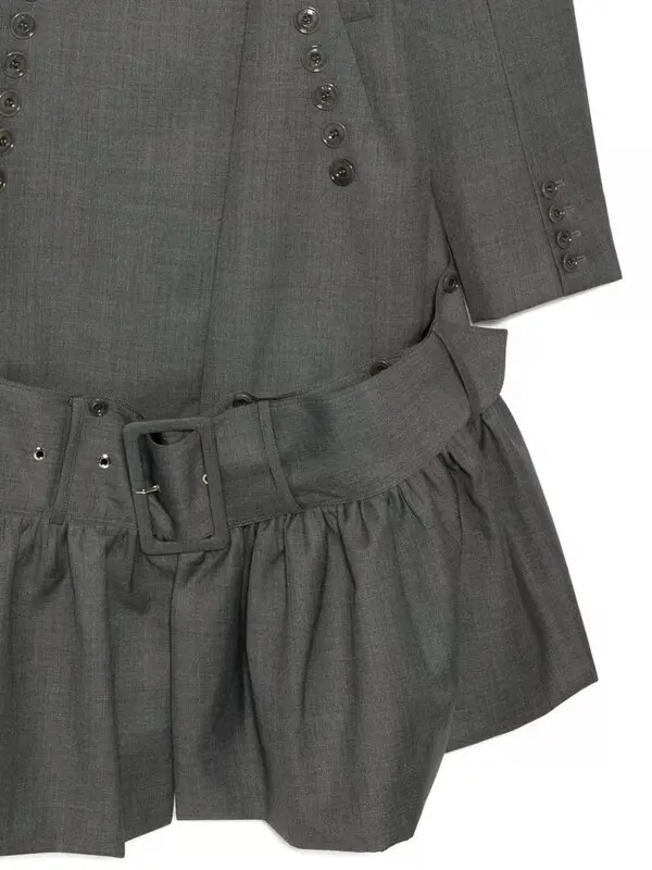 Rokh Flared-hem Coat - Grey