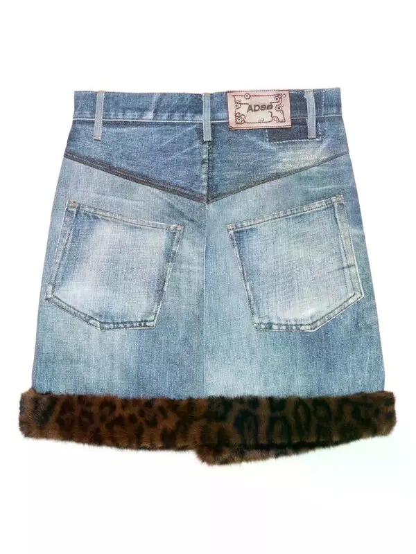 Andersson Bell Fur-edged Denim Skirt