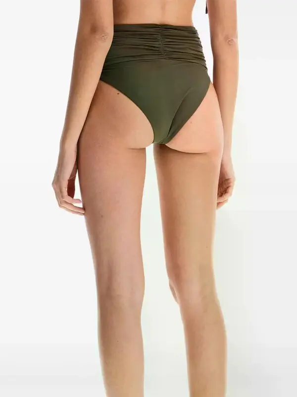 Magda Butrym Flower-appliqué High-waisted Bikini Bottom - Green