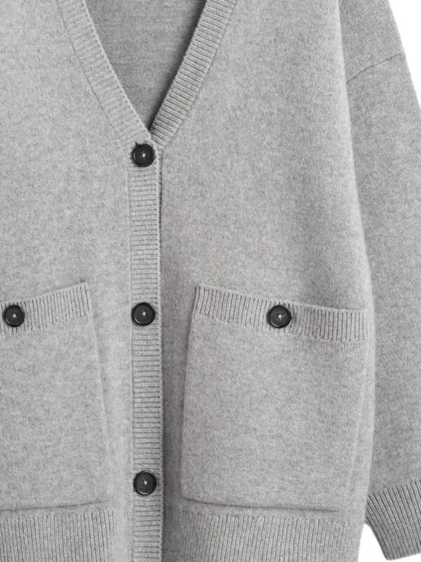 TOTEME Pocket V-neck Cardigan - Grey