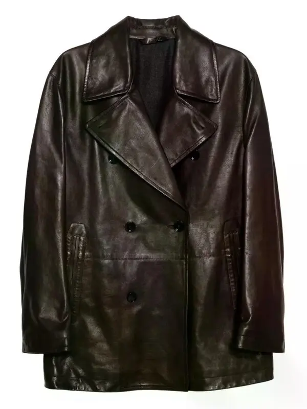 Brioni Double-breasted Leather Jacket