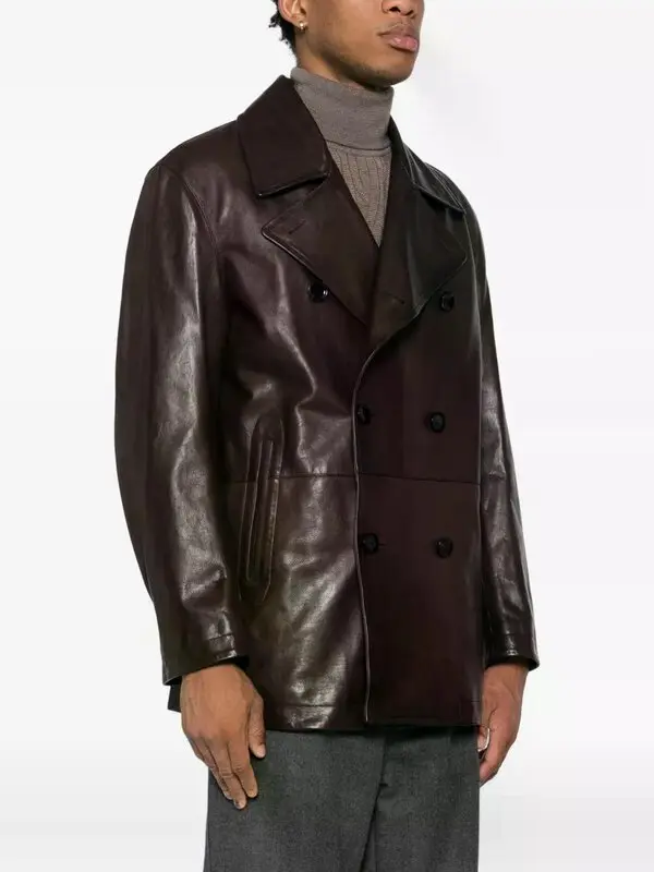 Brioni Double-breasted Leather Jacket