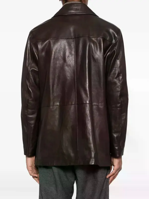 Brioni Double-breasted Leather Jacket