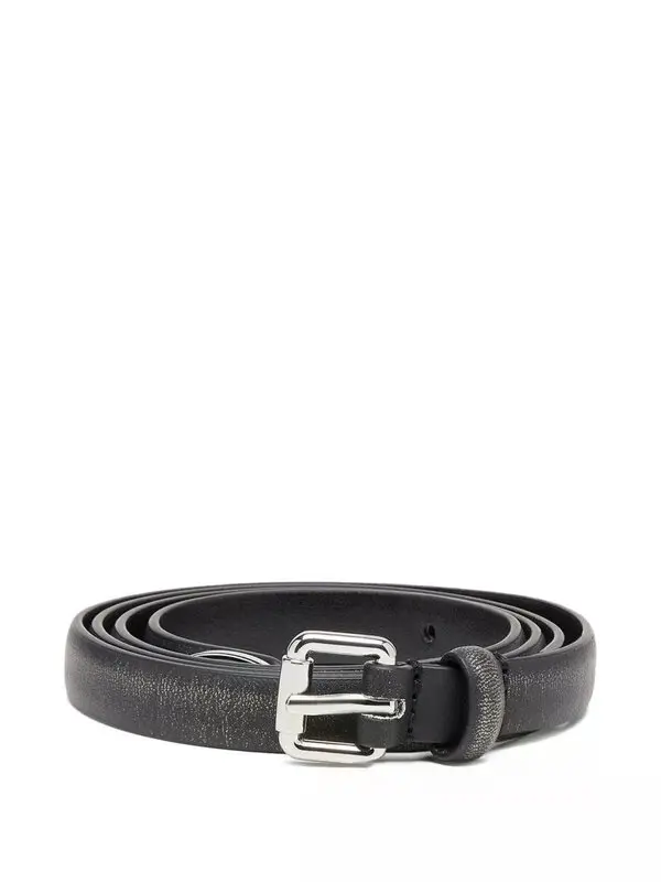 DIESEL® Metallic-buckle Leather Belt - Black