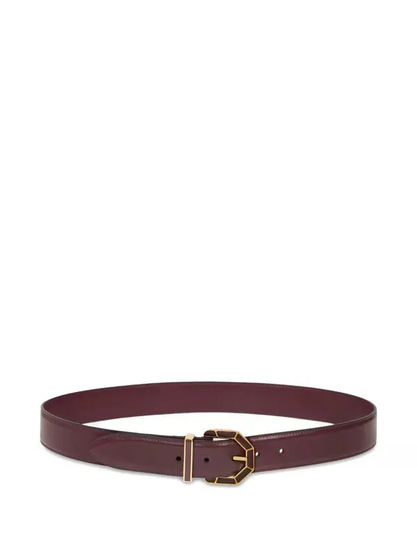 Etro Geometric Buckle Leather Belt - Red