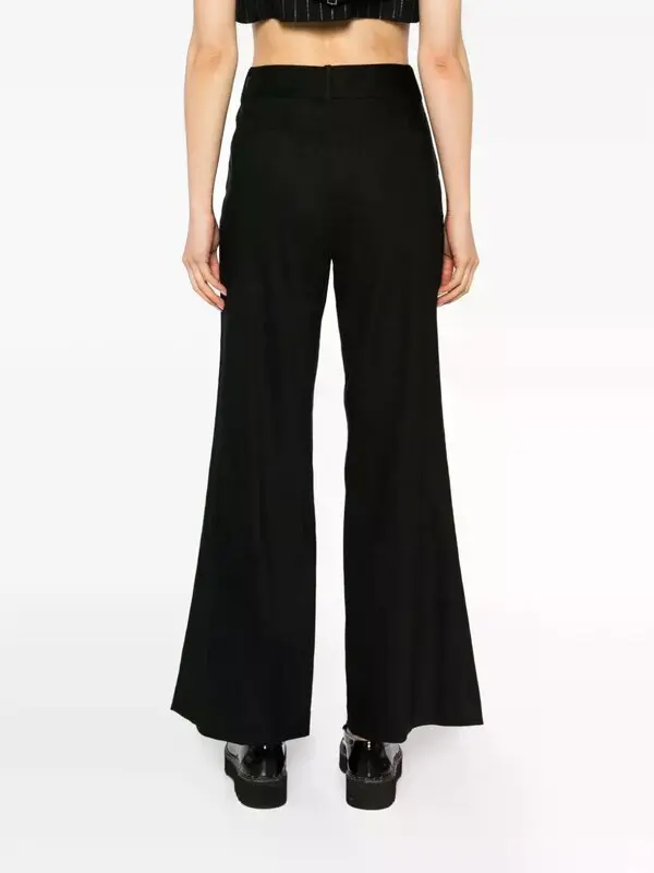 Alice + Olivia Pinstripe Wide-leg Trousers - Black