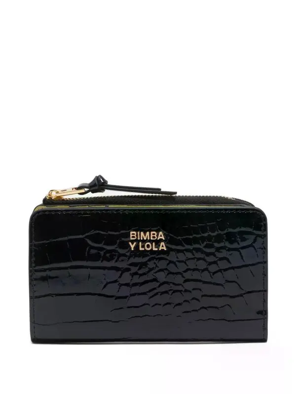 Bimba Y Lola Crocodile-effect Zip-around Wallet - Black