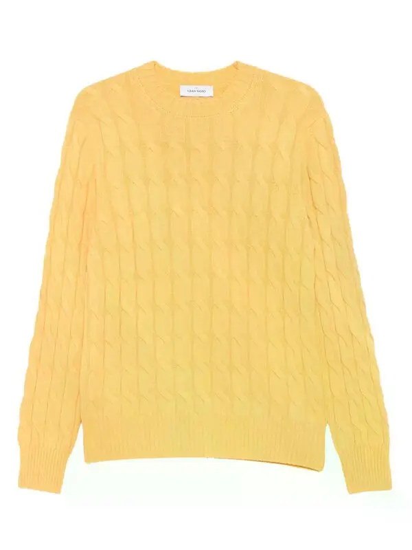 GRAN SASSO Cable-knit Crew-neck Sweater - Yellow