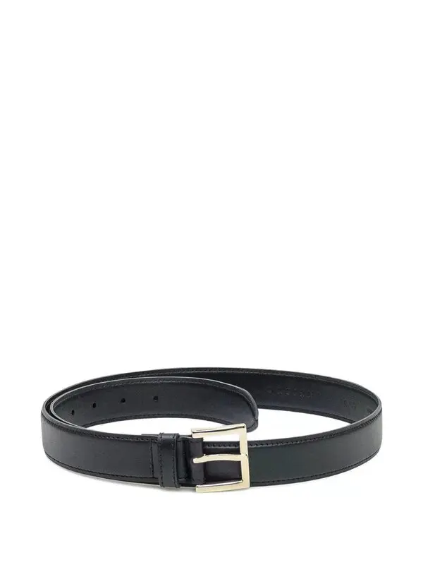 ORTIGNI Leather Buckle Belt - Black