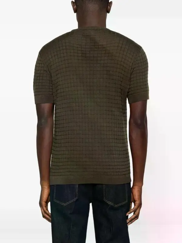 Emporio Armani Textured Round-neck Sweater - Green