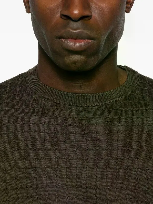 Emporio Armani Textured Round-neck Sweater - Green
