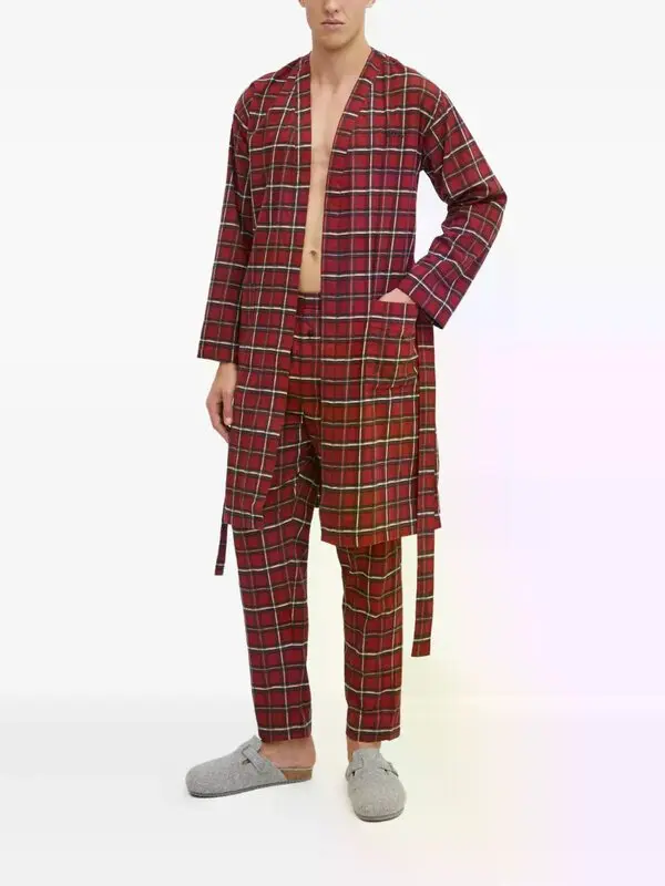 BOSS Checked Dressing Gown - Red