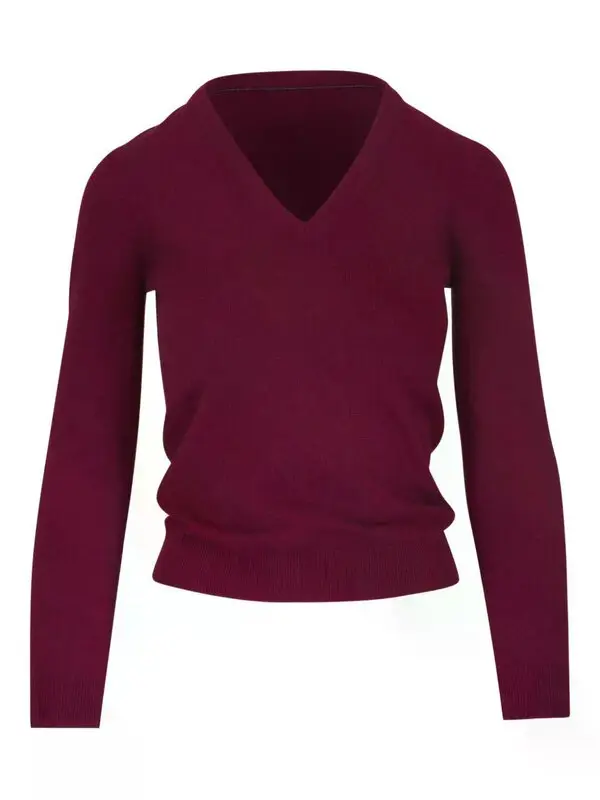 Brunello Cucinelli V-neck Long-sleeve Sweater - Red
