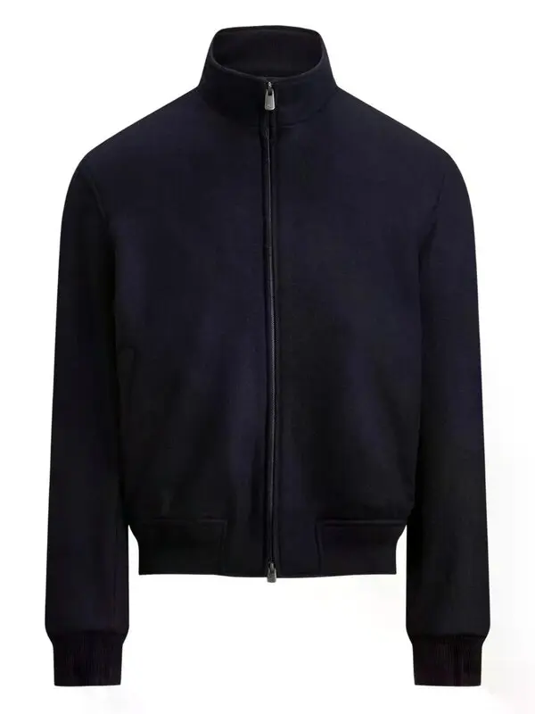 Ralph Lauren Purple Label Zipped Bomber Jacket - Blue